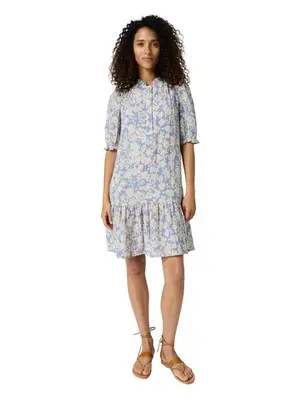 Gerard Darel Romie Floral Print Mini Dress - Sky Blue