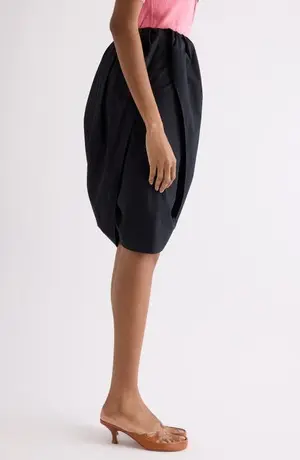Chloé Draped Organic Cotton Poplin Skirt - Black