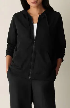 Eileen Fisher Hooded Zip-up Jacket