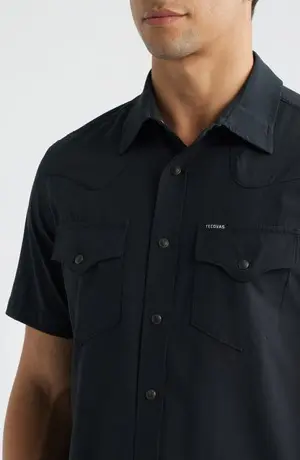 Tecovas Performance Western Short Sleeve Button-up Shirt - Black