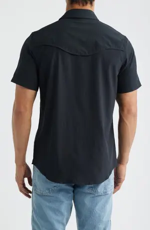 Tecovas Performance Western Short Sleeve Button-up Shirt - Black