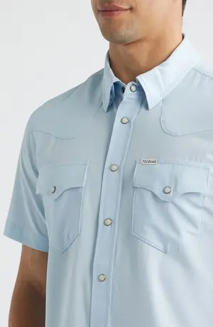 Tecovas Performance Western Short Sleeve Button-up Shirt - Sky