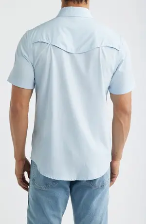 Tecovas Performance Western Short Sleeve Button-up Shirt - Sky