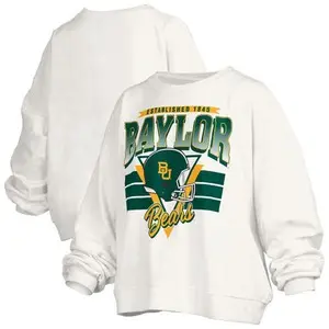 PRESSBOX Baylor Bears Oversized Janice Retro Waist-length Pullover Sweatshirt
