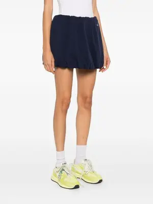 DUNST Cotton Bubble Hem Mini Skirt - Blue