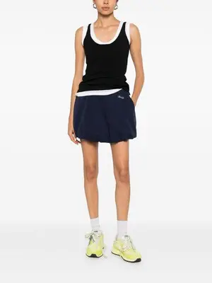 DUNST Cotton Bubble Hem Mini Skirt - Blue