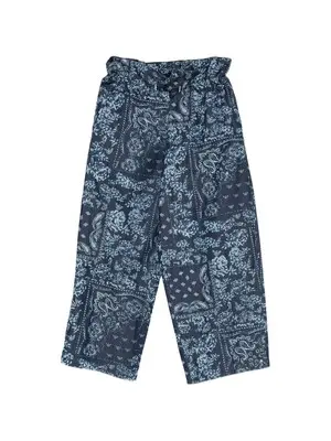 Emporio Armani Printed Cotton Trousers - Blue