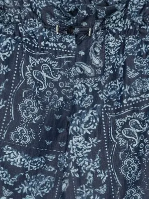Emporio Armani Printed Cotton Trousers - Blue