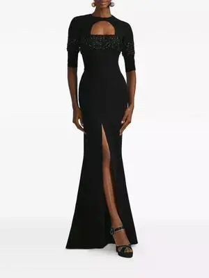 SAIID KOBEISY Beaded Gown Dress