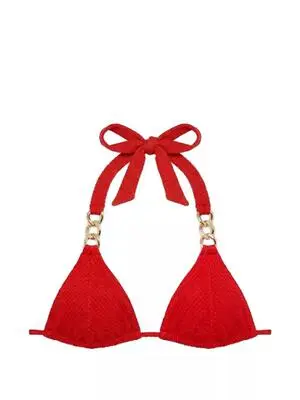 BEACH BUNNY Chain-link Bikini Top - Red