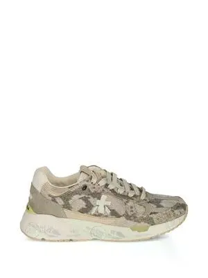 Premiata Mased Animal-print Sneakers - Neutrals