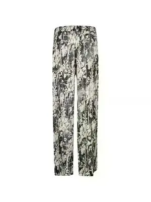 PT TORINO Floral-print Wide-leg Trousers - Black