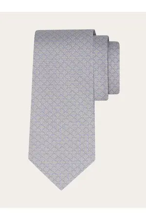 FERRAGAMO Printed Silk Tie - Grey