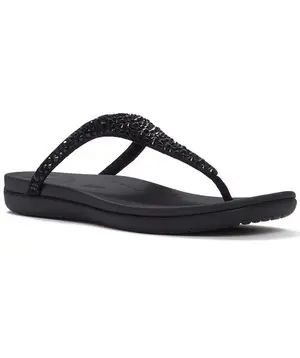 Fitflop Solay Mixed-crystal Toe-post Sandals - Black