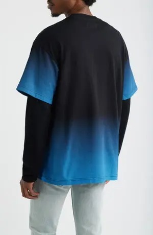 SANTO STUDIO Ryan Sheckler Edition Graphic Layered Long Sleeve Cotton T-shirt