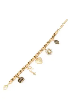 Kurt Geiger Mixed Charm Curb Chain Bracelet