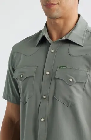 Tecovas Performance Western Short Sleeve Button-up Shirt - Cactus