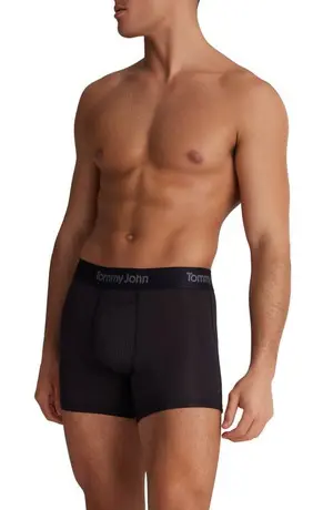 Tommy John Second Skin Luxe Rib 4-inch Boxer Briefs Black