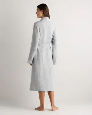 Quince Soft Layered Turkish Cotton Robe - Mist