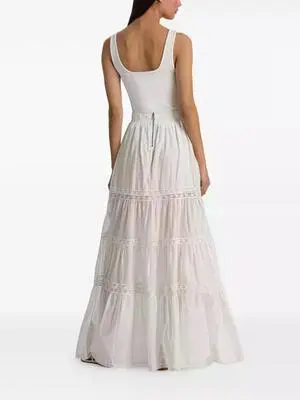Alice + Olivia Kathryn Lace-trim Maxi Skirt - White
