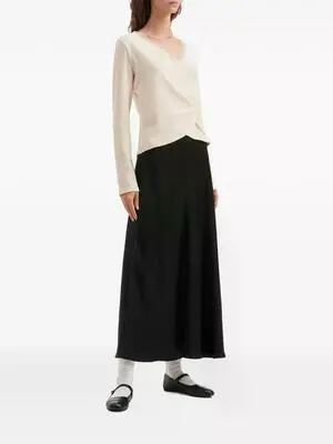B+AB Textured A-line Midi Skirt