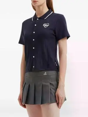 CHOCOOLATE Buttoned Ribbed Top - Blue
