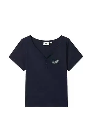 CHOCOOLATE Button Ribbed T-shirt - Blue