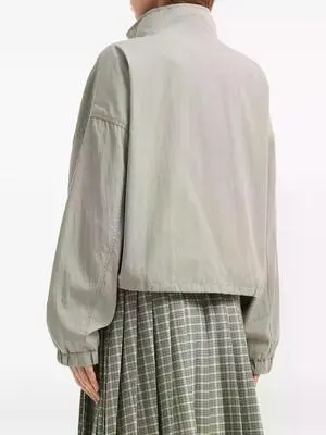 TOUT A COUP Ruffled-trim Zip-up Bomber Jacket