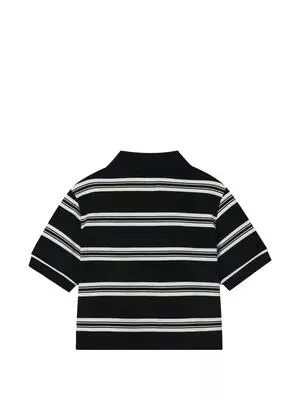 B+AB Striped Polo Top - Black