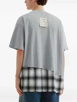 FIVE CM Check-panel T-shirt - Grey