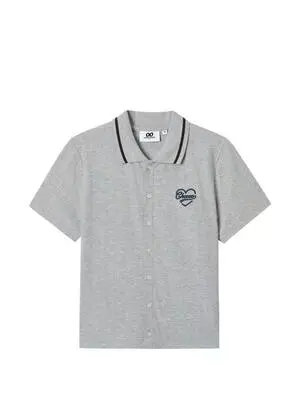 CHOCOOLATE Logo-embroidered Ribbed Shirt - Grey