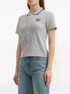 CHOCOOLATE Logo-embroidered Ribbed Shirt - Grey