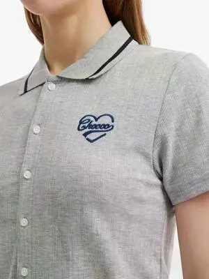 CHOCOOLATE Logo-embroidered Ribbed Shirt - Grey