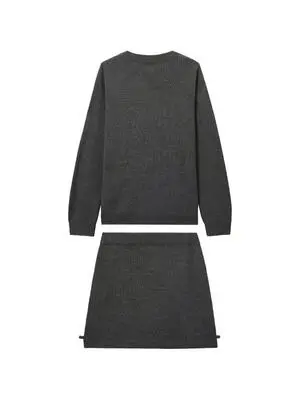 B+AB Knitted Skirt Set With Bow Detailing - Grey