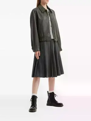 TOUT A COUP Collared Zip-up Bomber Jacket - Grey