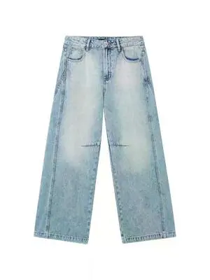 TOUT A COUP Washed Effect Wide-leg Denim Jeans