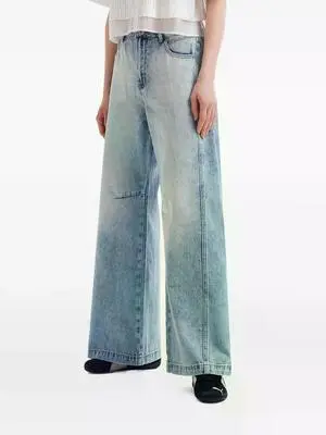 TOUT A COUP Washed Effect Wide-leg Denim Jeans