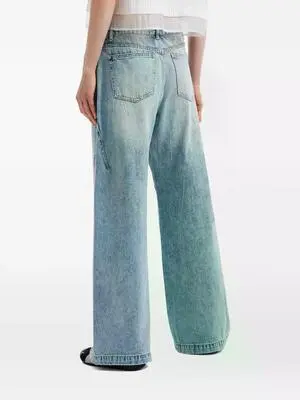 TOUT A COUP Washed Effect Wide-leg Denim Jeans