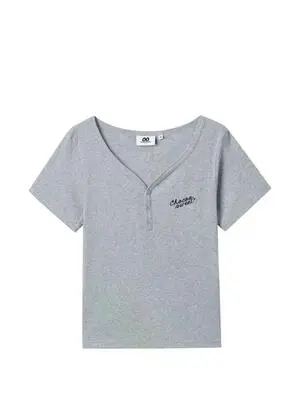 CHOCOOLATE Button V-neck T-shirt