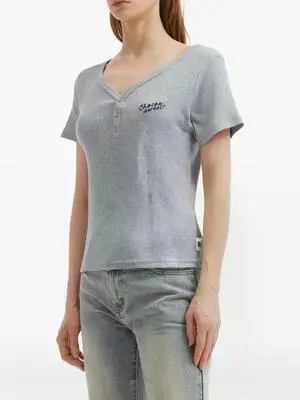 CHOCOOLATE Button V-neck T-shirt