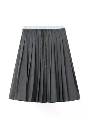 TOUT A COUP Pleated Drawstring Midi Skirt