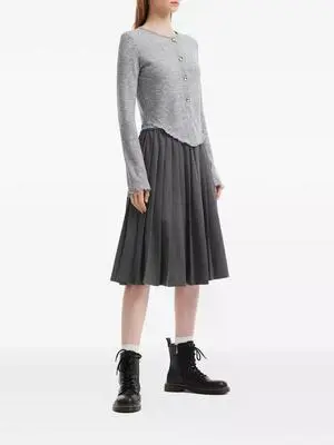 TOUT A COUP Pleated Drawstring Midi Skirt