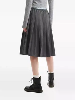 TOUT A COUP Pleated Drawstring Midi Skirt