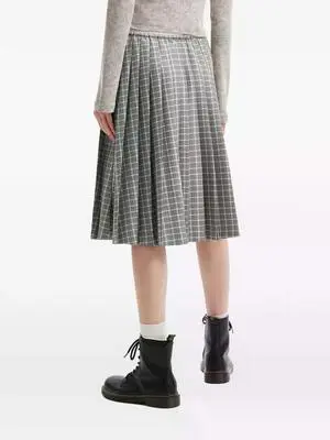 TOUT A COUP Plaid Pleated Midi Skirt
