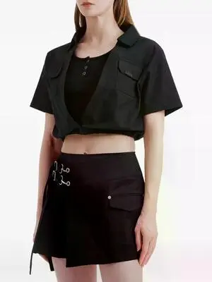 Izzue Patch-pocket Cropped Shirt