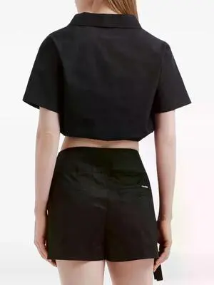 Izzue Patch-pocket Cropped Shirt