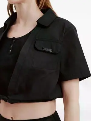Izzue Patch-pocket Cropped Shirt