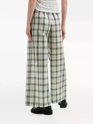 TOUT A COUP Elasticated Waistband Checked Trousers