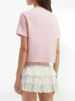 B+AB Floral-appliqué Lace-trim T-shirt