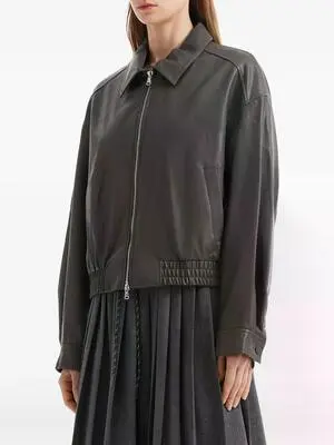 TOUT A COUP Collared Zip-up Bomber Jacket